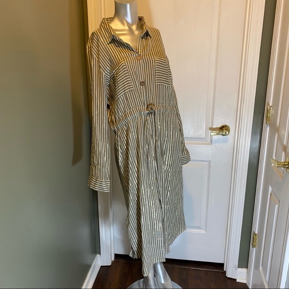 J Gee | Dresses | J Gee Striped Long Shirt Tail Dress | Poshmark